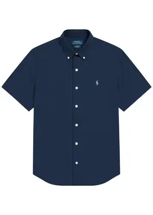 Polo Ralph Lauren Logo-embroidered Stretch-cotton Shirt - Navy
