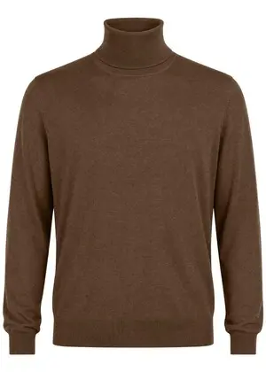 TOM FORD Turtle-neck Wool Jumper - Brown Light