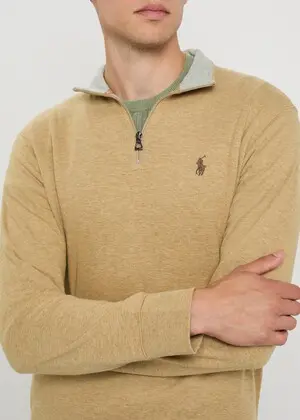 Polo Ralph Lauren Half-zip Logo-embroidered Jersey Sweatshirt