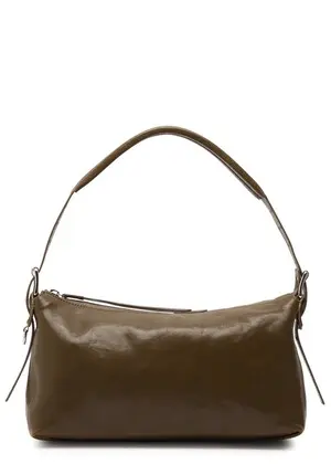 LEMAIRE Belted Baguette Leather Shoulder Bag - Tan