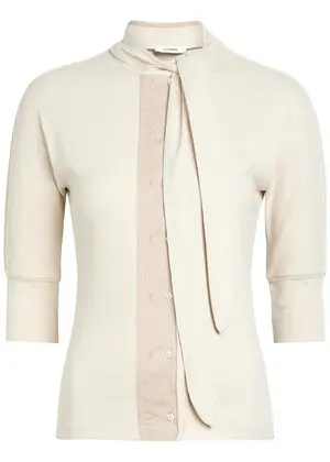LEMAIRE Ascot Ribbed Cotton-blend T-shirt - Cream
