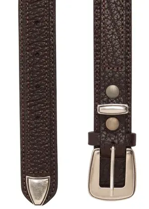 LEMAIRE Minimal Western Grained Leather Belt