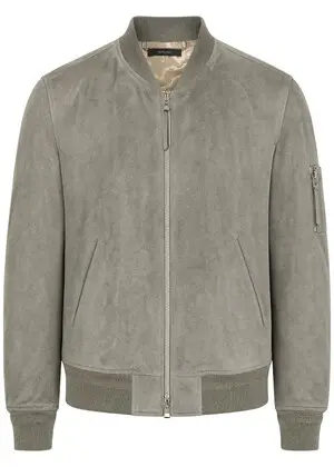 TOM FORD Suede Bomber Jacket - Grey