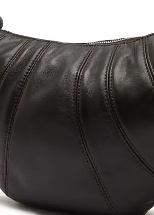 LEMAIRE Croissant Medium Grained Leather Shoulder Bag - Dark Brown