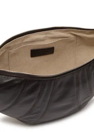 LEMAIRE Croissant Medium Grained Leather Shoulder Bag - Dark Brown