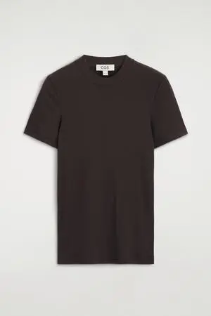 Cos Crepe-jersey T-shirt - Brown