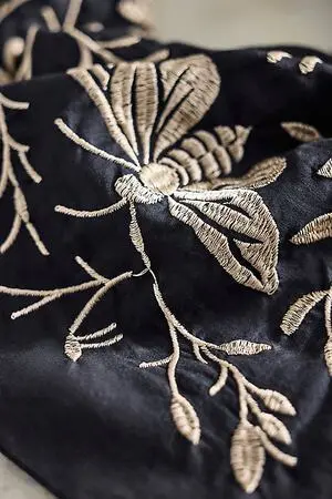 ELIZABETH GILLETT Terra Embroidered Moth + Spider Cotton Bandana