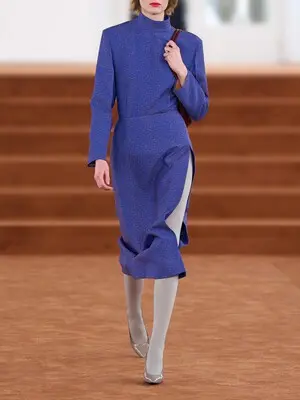 JIL SANDER Draped Jacquard Midi Skirt