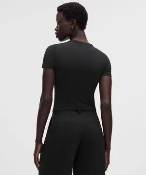 Lululemon Little Jersey Tee Crewneck, Short Sleeve, Slim Fit - Black