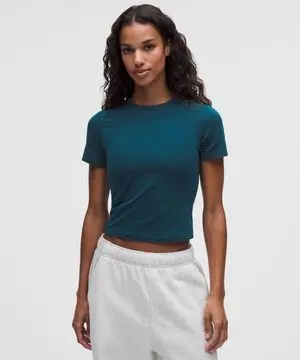 Lululemon Little Jersey Tee Crewneck, Short Sleeve, Slim Fit - Remixed Marine