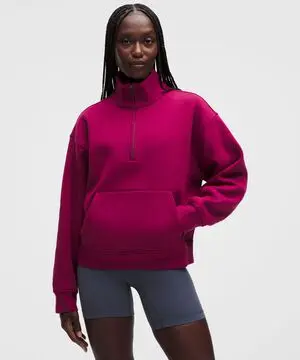 Lululemon Steady State Superloft Funnel-neck Half Zip - Raspberry Rave