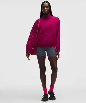 Lululemon Steady State Superloft Funnel-neck Half Zip - Raspberry Rave