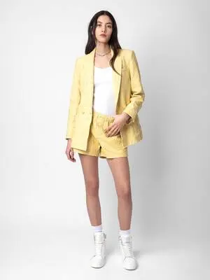 Zadig&Voltaire Visko Crinkled Leather Blazer - Shea