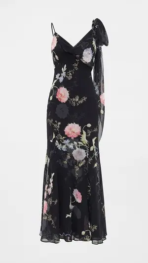 SELF-PORTRAIT Floral Georgette Maxi Dress
