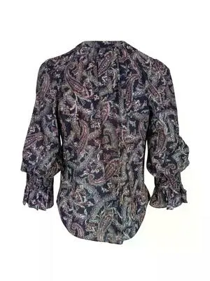 Veronica Beard Ashlynn Paisley-print Blouse - Blue