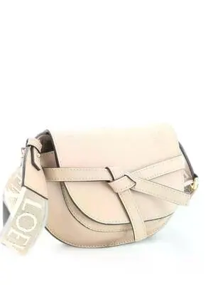 Loewe Gate Dual Shoulder Bag Leather Mini Crossbody Bag - Neutrals