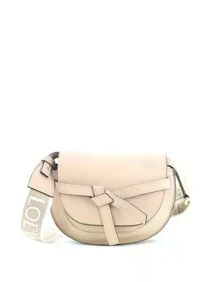 Loewe Gate Dual Shoulder Bag Leather Mini Crossbody Bag Neutrals