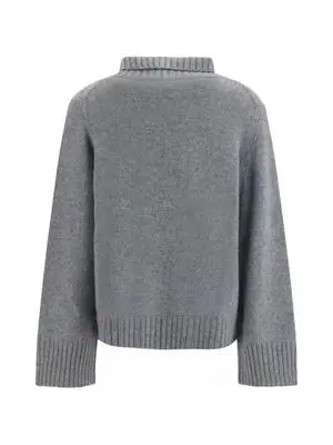 ALLUDE High-neck Ribbed-cuff Sweater