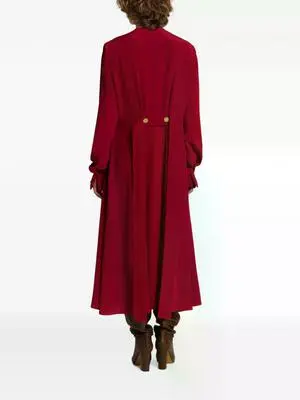 Alberta Ferretti Ruffled V-neck Midi Dress