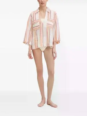 Melissa Odabash Billi Striped Pocket-detail Top