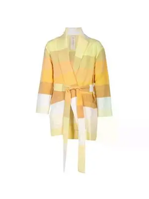 MARRAKSHI LIFE Stripe-pattern Belted Jacket