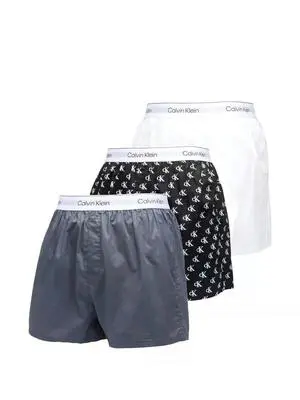Calvin Klein 3-pack Logo-waistband Boxer Shorts - Grey