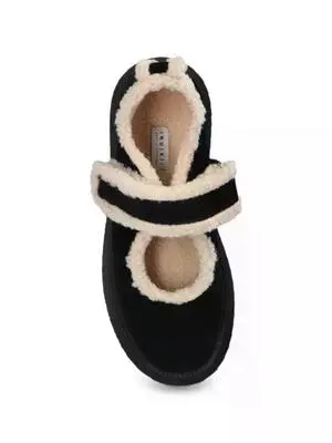 Inuikii Shearling-trim Leather Ballet Flats