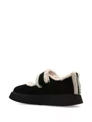 Inuikii Shearling Trim Leather Ballet Flats