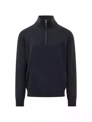 Malo Sergio Quarter-zip Cashmere Sweater - Blue