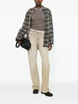 R13 Plaid Pattern Oversized Shirt - Blue