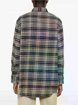 R13 Plaid Pattern Oversized Shirt - Blue