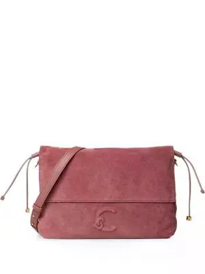 COCCINELLE Small Lidia Logo-embossed Suede Clutch Bag