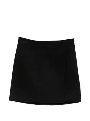 SEMICOUTURE Wrap Wool Mini Skirt - Black