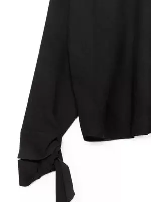Emporio Armani Tie-cuff High-neck Blouse