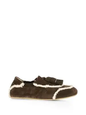Fratelli Rossetti Tassel Shearling-trim Loafers - Brown