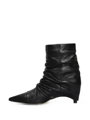 THE SELLER Ruched Pointed-toe Ankle Boots