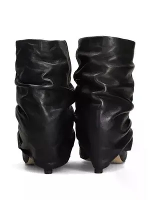 THE SELLER Ruched Pointed-toe Kitten Heel Ankle Boots
