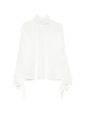 Emporio Armani Bow-cuff High-neck Blouse - White