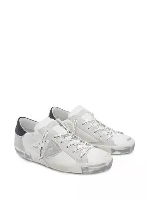 Philippe Model Prsx Logo Patch Leather Sneakers