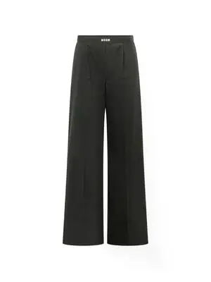 Msgm Black Wash Pants For Women