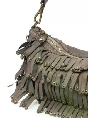 CAMPOMAGGI Natalia Fringed Shoulder Bag - Grey