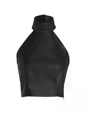 Karl Lagerfeld Halterneck Cropped Top - Black