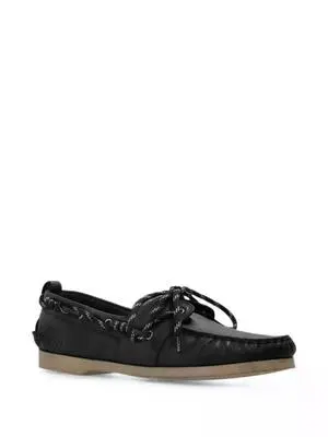 GOLDEN GOOSE Leather Boat Shoes - Black