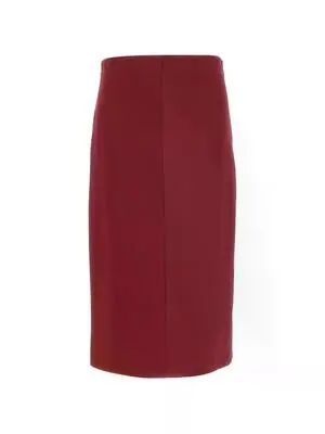 ELENA MIRÒ Rear-slit Midi Skirt - Red
