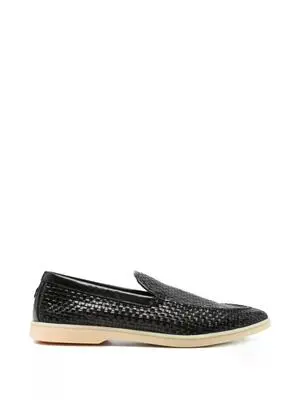 HENDERSON BARACCO Woven Leather Loafers - Black