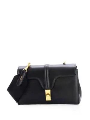 Celine Soft 16 Bag Smooth Calfskin Teen Shoulder Bag - Black