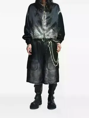 FILTH Faded-effect Cargo Shorts - Black