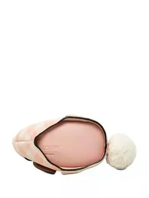 Loewe 2018 Mini Calfskin Shearling Gingham Bunny Crossbody Bag