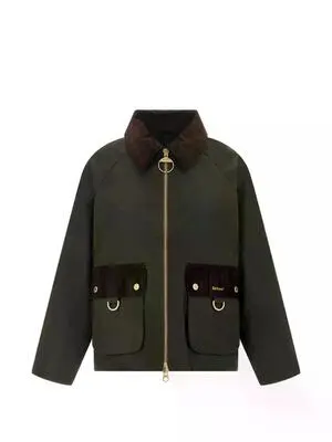 Barbour Carville Jacket With Drawstring Hood And Corduroy Trims - Green