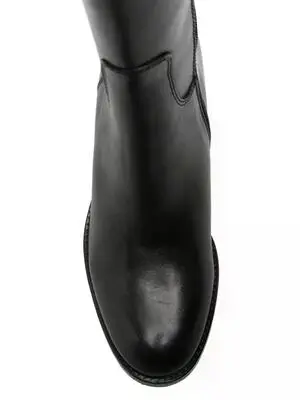 SERGIO MORETTI FIRENZE Knee High Leather Boots With Block Heel